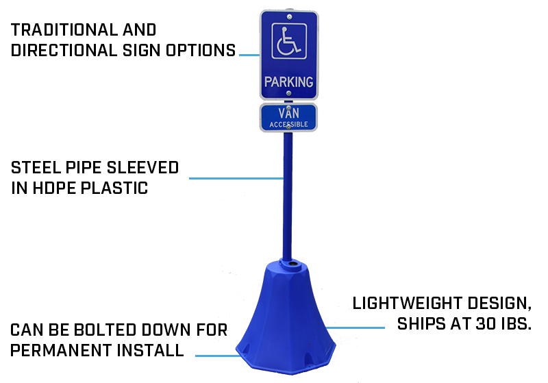 Octagon Hollow Base Sign - Parking Lot Signs - Traffic Protectors