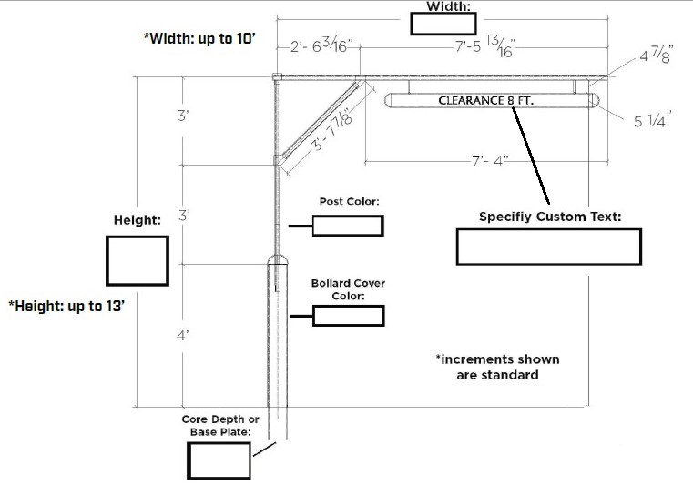 FREE STANDING Clearance Bar Quote Request